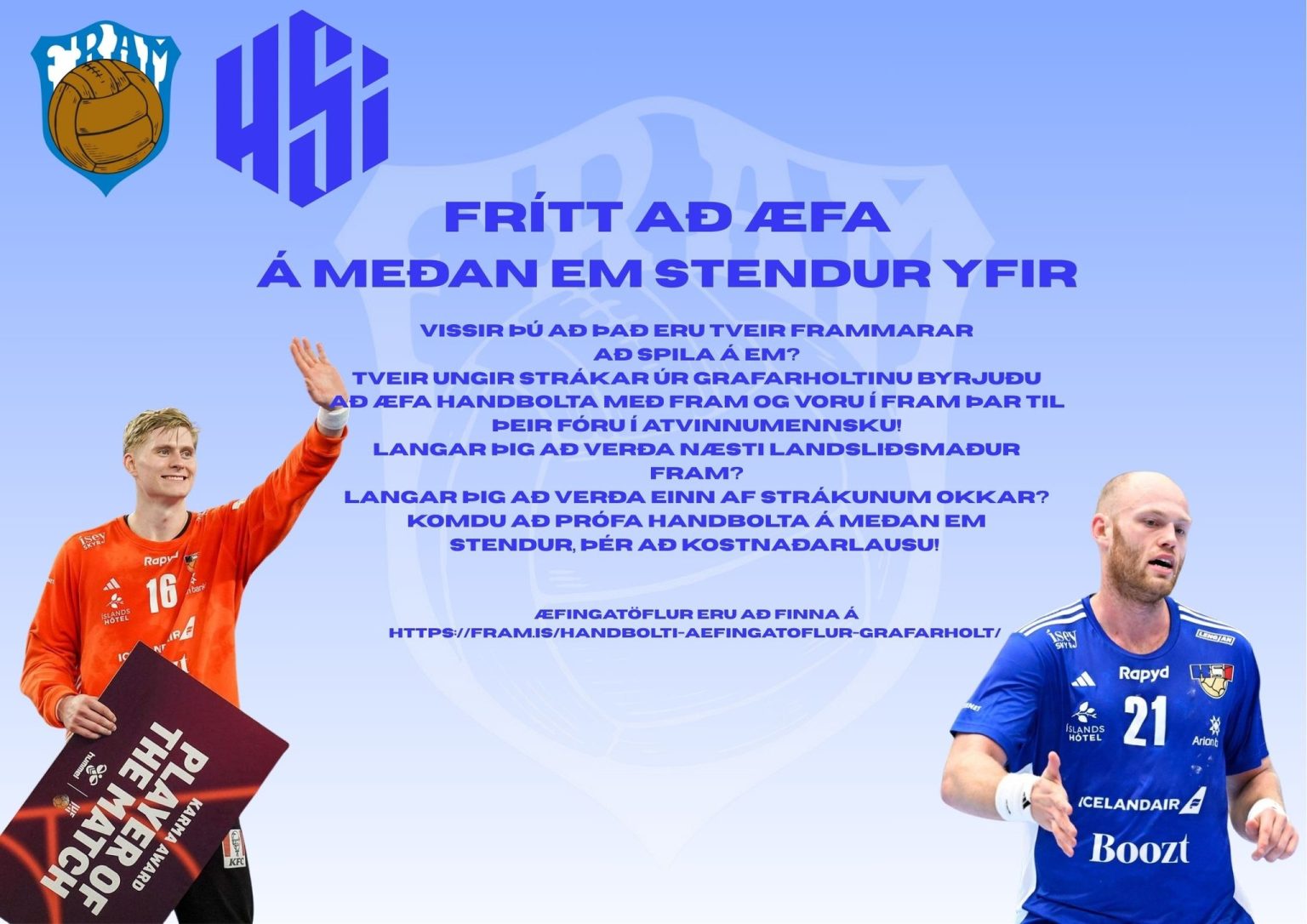 Frítt að prófa handbolta hjá Fram meðan að Ísland keppir á EM núna í ...
